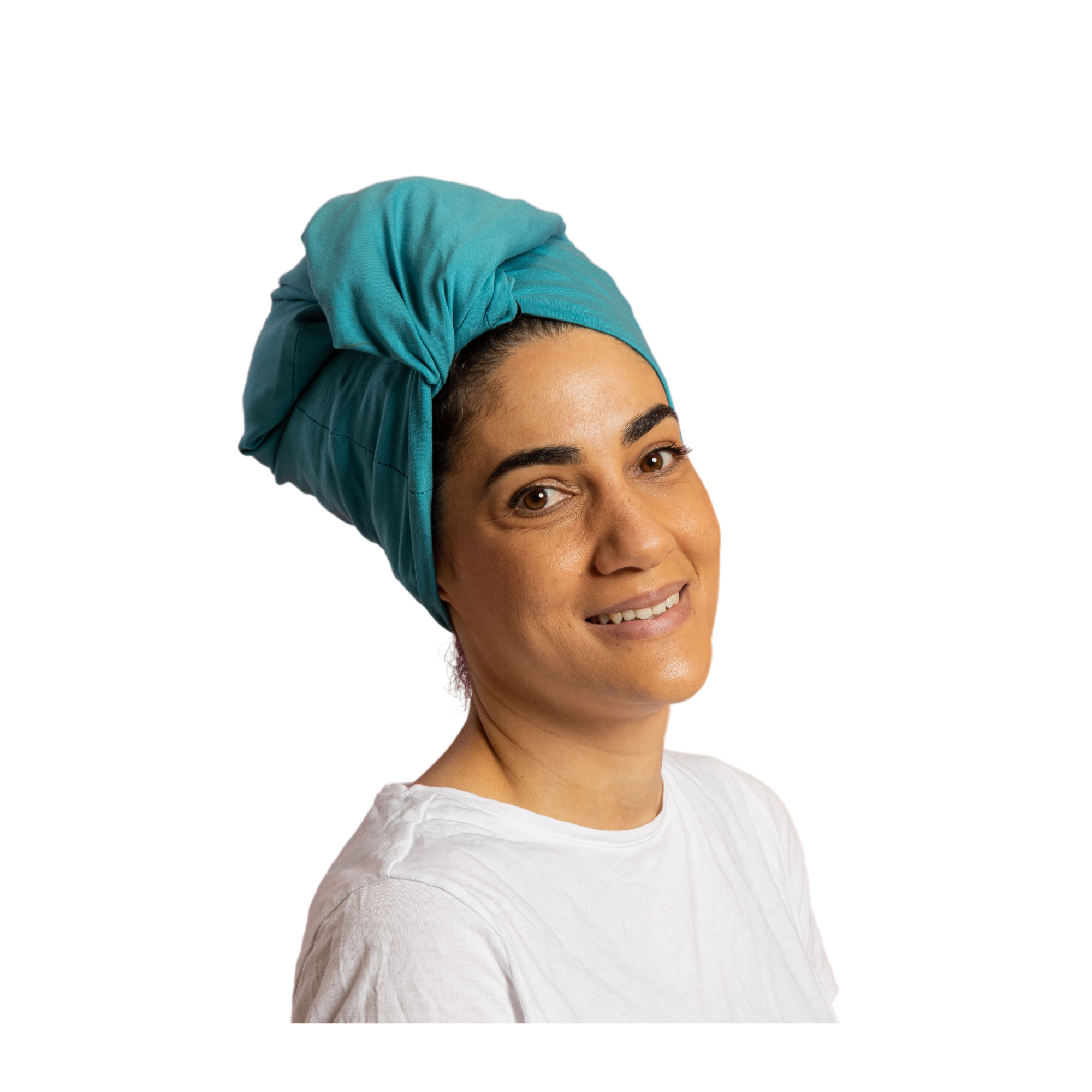 Splash Happy Silk Lined Tubular Hair Wrap - Vacay Blue