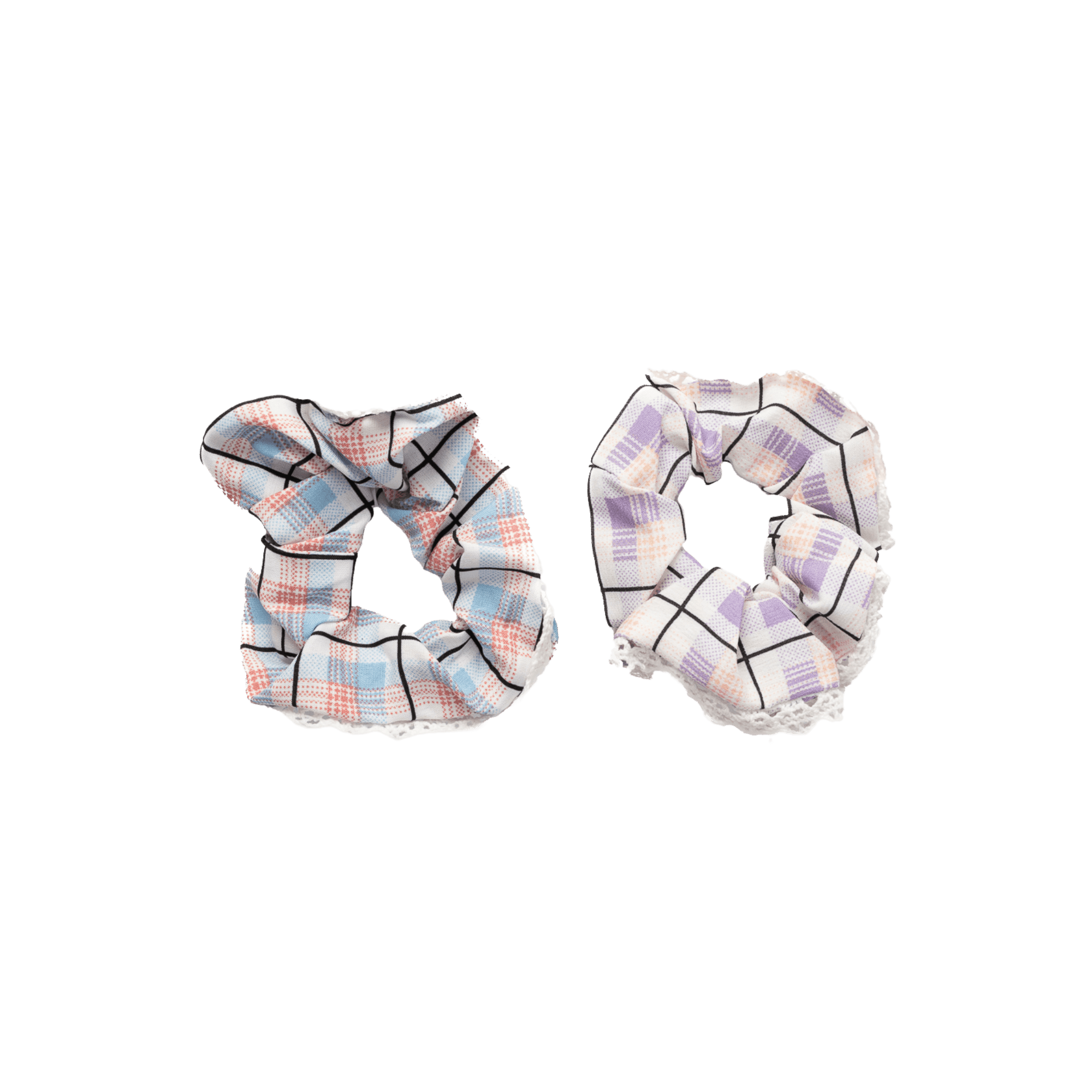 Stilen Lacey Plaid Scrunchie Set